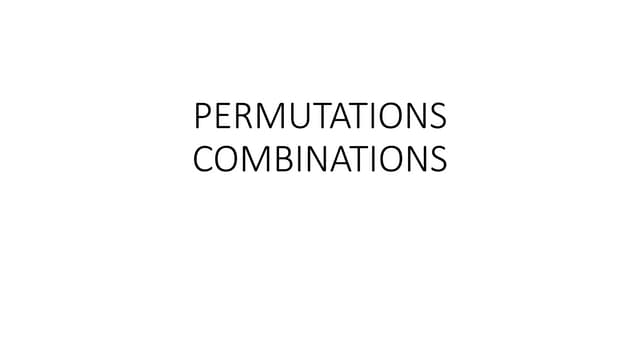 Permutations | PDF