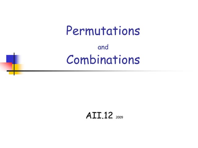 permutation and combination | PPTX