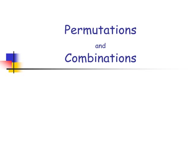 permutation and combination | PPTX