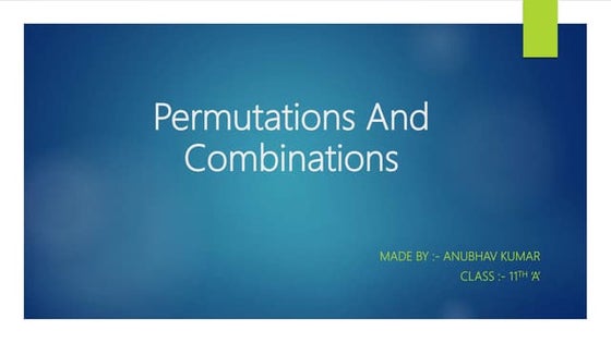 Permutations | PPT