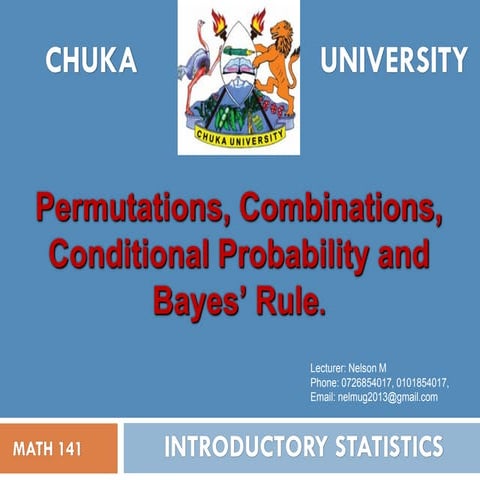 permutations, combinations, conditional probability and Bayes Theorem.pdf