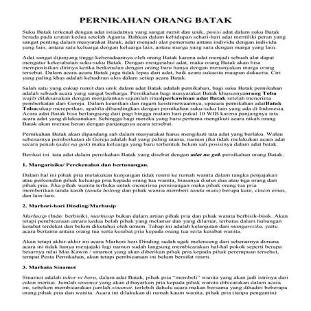 Pernikahan orang batak | DOCX