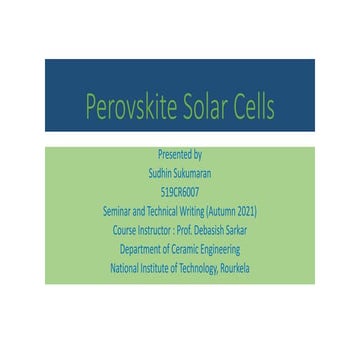 Perovskite solar cells | PPTX