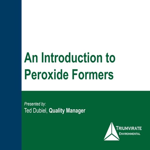An Introduction to Peroxide Formers | PDF