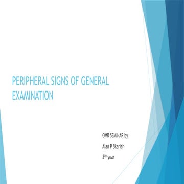 perpheral signs oral Medicine presentation | PPTX