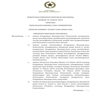 Perpres no-16-tahun-2018 | PDF