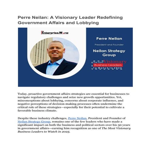 Neilan Strategy Group: Perre Neilan Redefining Government Affairs ...