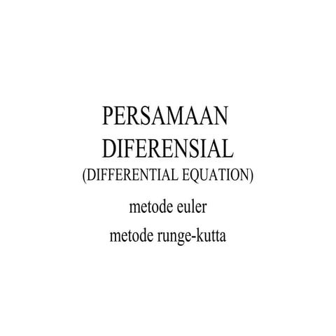 Persamaan diferensial(differential equation | PPT
