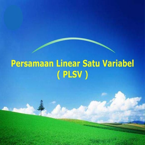 Persamaan linear satu variabel | PPTX