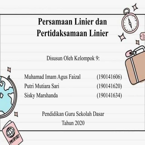 PERSAMAAN LINIER DAN PERTIDAKSAMAAN LINIER | PPT