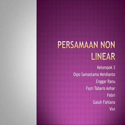 Persamaan non linier | PPTX