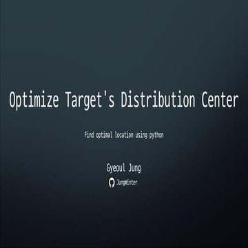 Optimize distribution center | PPT