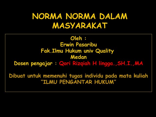 Norma-norma dalam masyarakat | PPTX