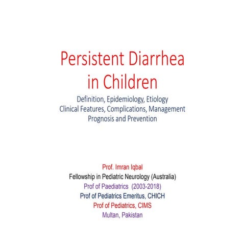 Persistent diarrhea in children 2021 | PPT