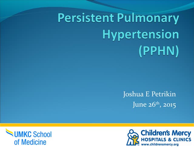 Persistent pulmonary hypertension(pphn) | PPTX