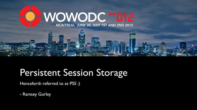 Persistent Session Storage Ppt
