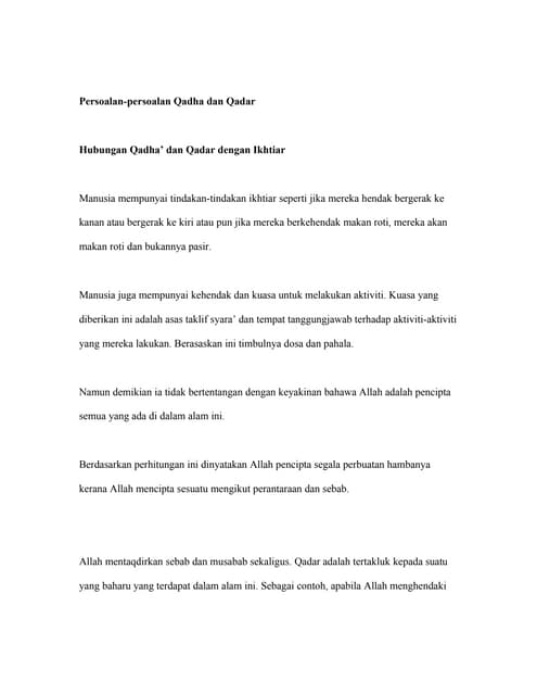 Iman kepada qadha dan qadar | PPT