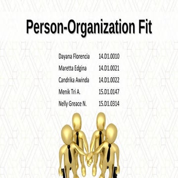 Integrasi dan Pemeliharaan Sumber Daya Manusia - Person organization ...