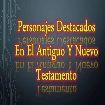 Personajes Del Antiguo Testamento PE) EPISODIOS Y PERSONAJES DEL