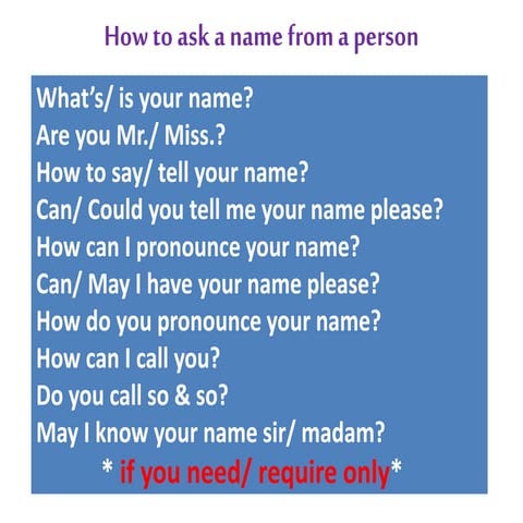 Asking questions from a person | PPTX