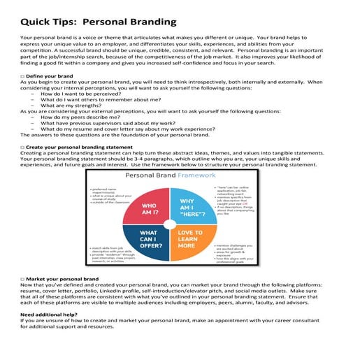 Personal branding Tips (from CMU) | PDF