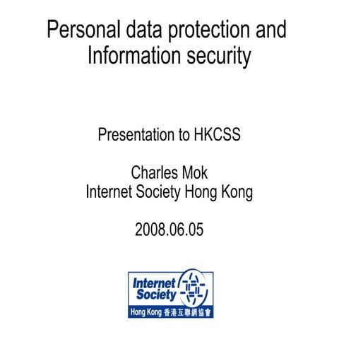 Personal data protection and information security | PPT | Internet ...