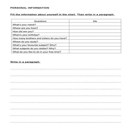 Personal information-writing (writing acivities) | DOC