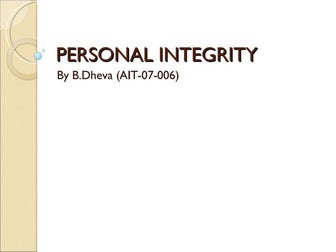 Work Life Integrity: 4 Keys to Thrive | PPT