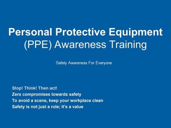 PPE Awareness training | PPT