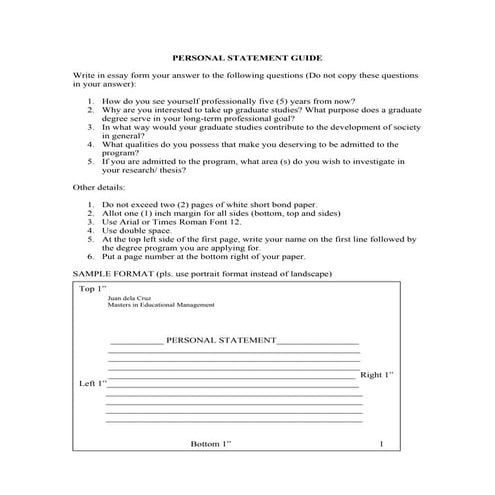 Personal statement-guide.pdf la salle | PDF