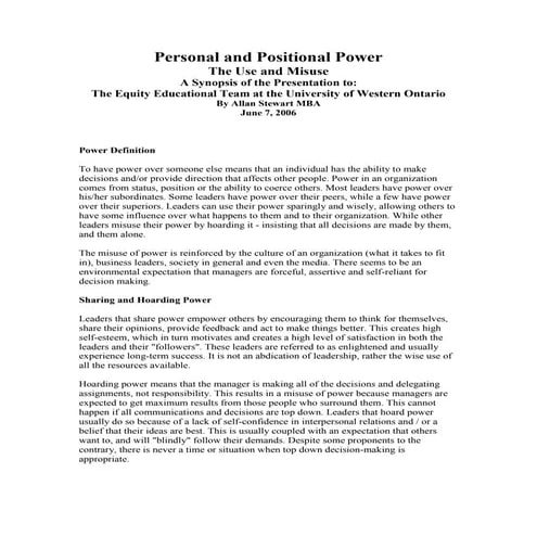 Personal and positional power | DOCX