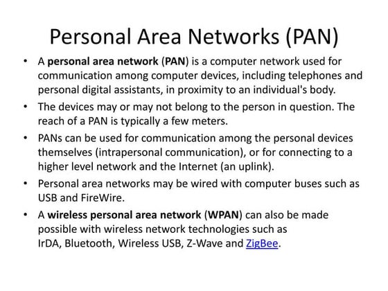 Personal Area Network | PPT