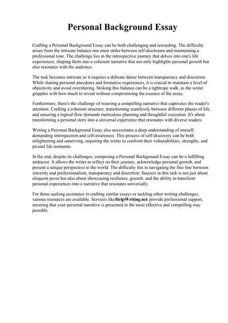 Personal Background Essay | PDF Personal Background Essay | PDF