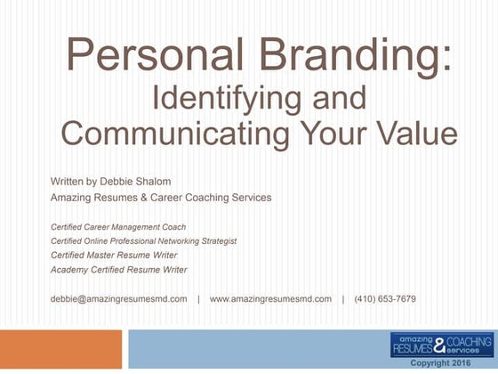 Personal branding Tips (from CMU) | PDF