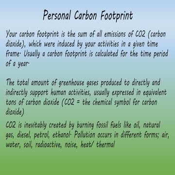 Personal carbon footprint | PPTX