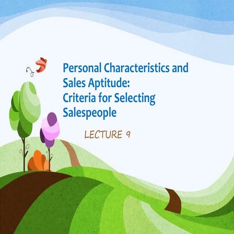 Personal characteristics and sales aptitude | PPTX