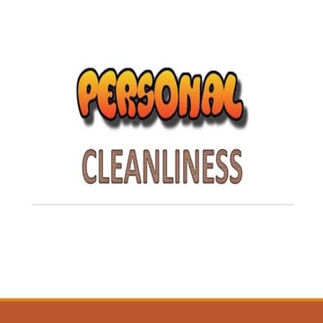 Personal Cleanliness and Hygiene for kids | PPTX