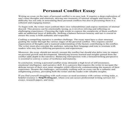 Personal Conflict Essay. Conflict theory essay - Custom Paper Writing ...