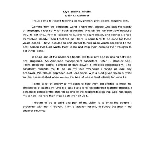 Personal credo | DOCX