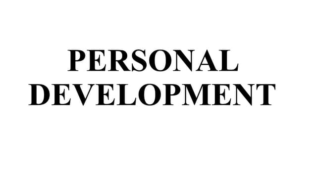 Personality Development Lesson 1 , week 1 | PPTX