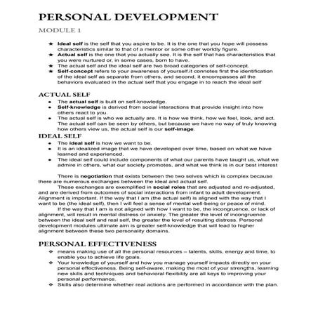 PERSONAL DEVELOPMENT and self improvement | PDF