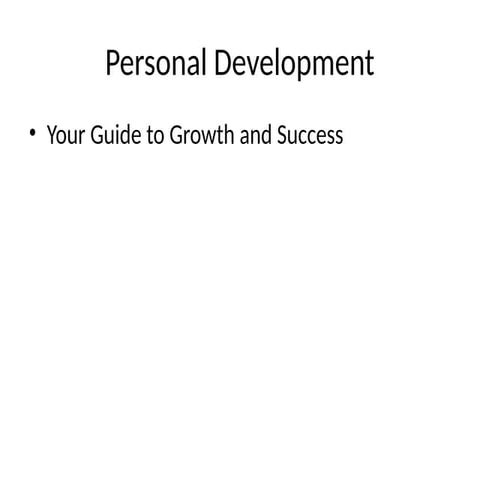 This PowerPoint presentation on Personal Development covers key aspects ...