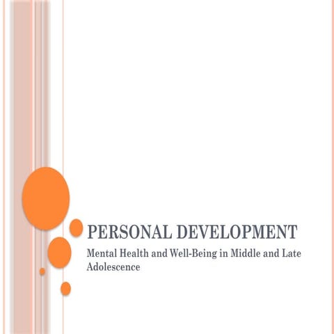 Personal Development Mental Health Pptx