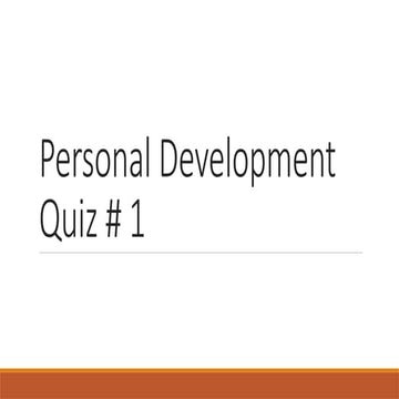 Personal Development Grade 12- Quiz Number 1 | PPTX