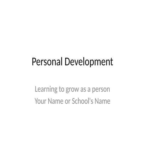 Personal development | PPTX
