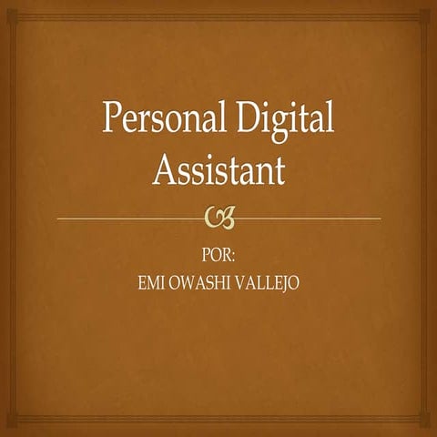 Personal digital assistant | PPTX