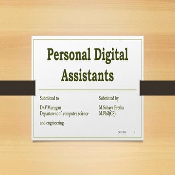 Personal digital assistants | PPTX