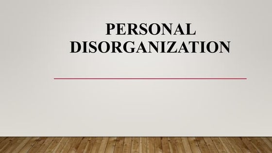 social disorganisation.pptx | Medical Health