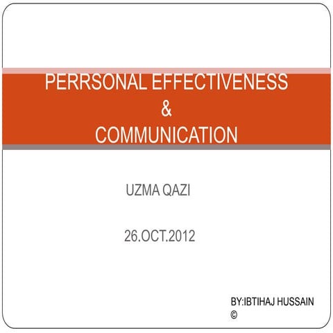 Personal effectiveness & communication | PPTX