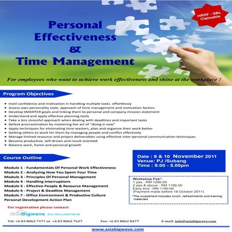 Personal effectiveness & time management | PDF | Education